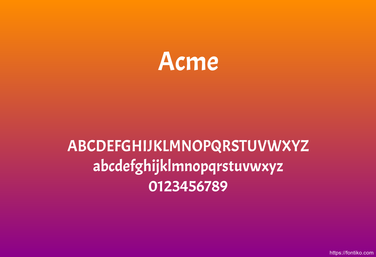 Acme font [OTF - TTF] | fontiko.com